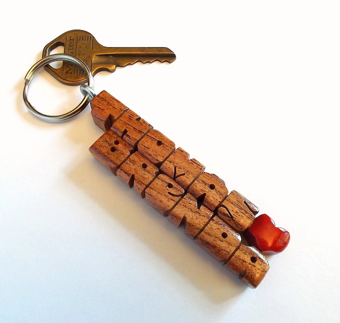 Mesquite Wood 2-liner Keychain, Names Custom Carved to Order - Etsy