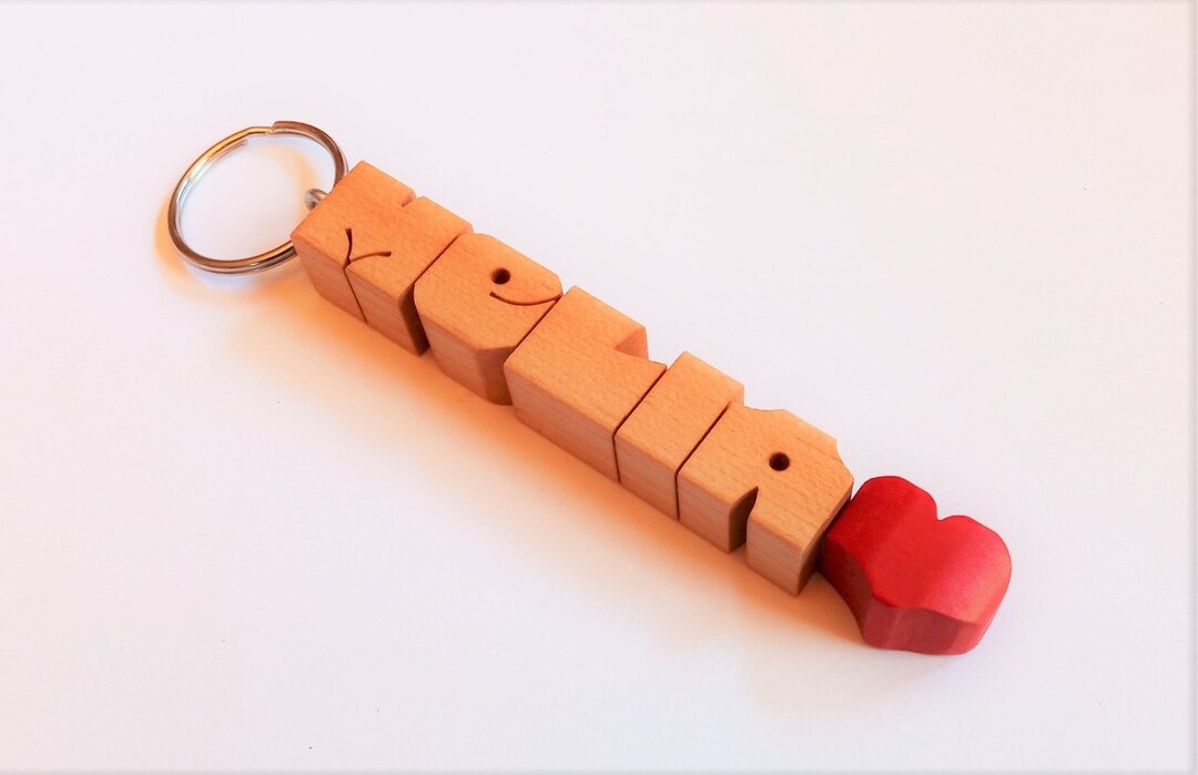 Custom Jumbo Wood Name Keychain, Carved to Order - Etsy
