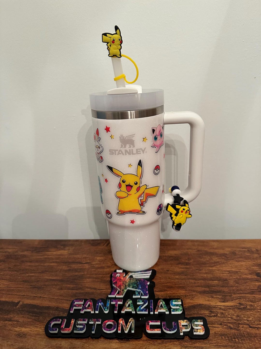 Custom Pokemon Pikachu Frost Shimmer 30oz Stanley Quencher Tumbler NEW ...