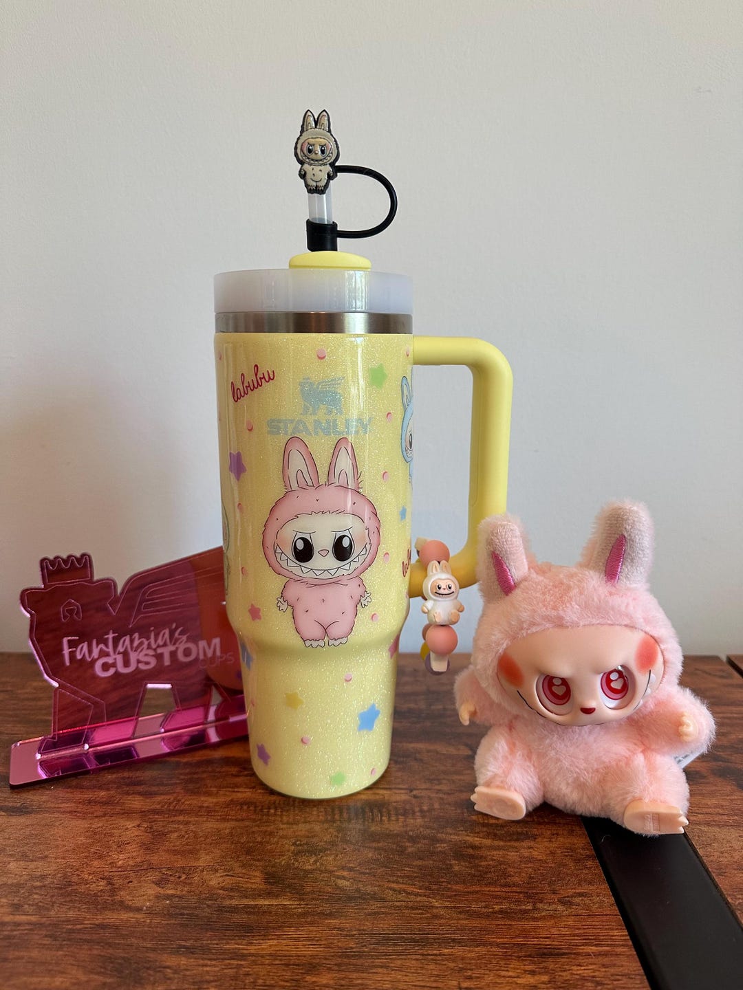 Custom LABUBU the Monsters Stanley 30oz Pomelo Shimmer Quencher Tumbler ...