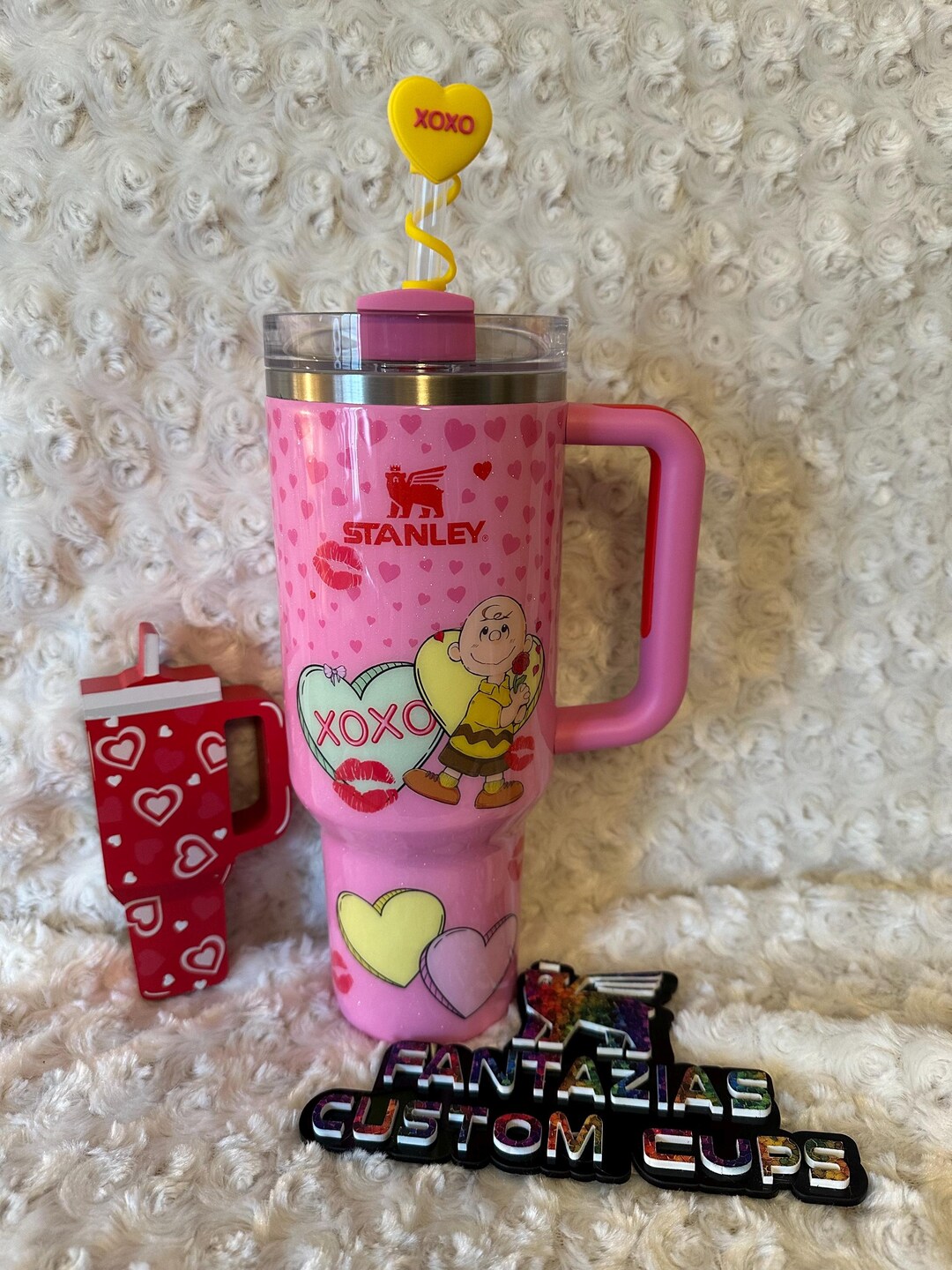 Custom Peanuts Charlie Brown Snoopy 40oz Stanley Valentines 2025 ...