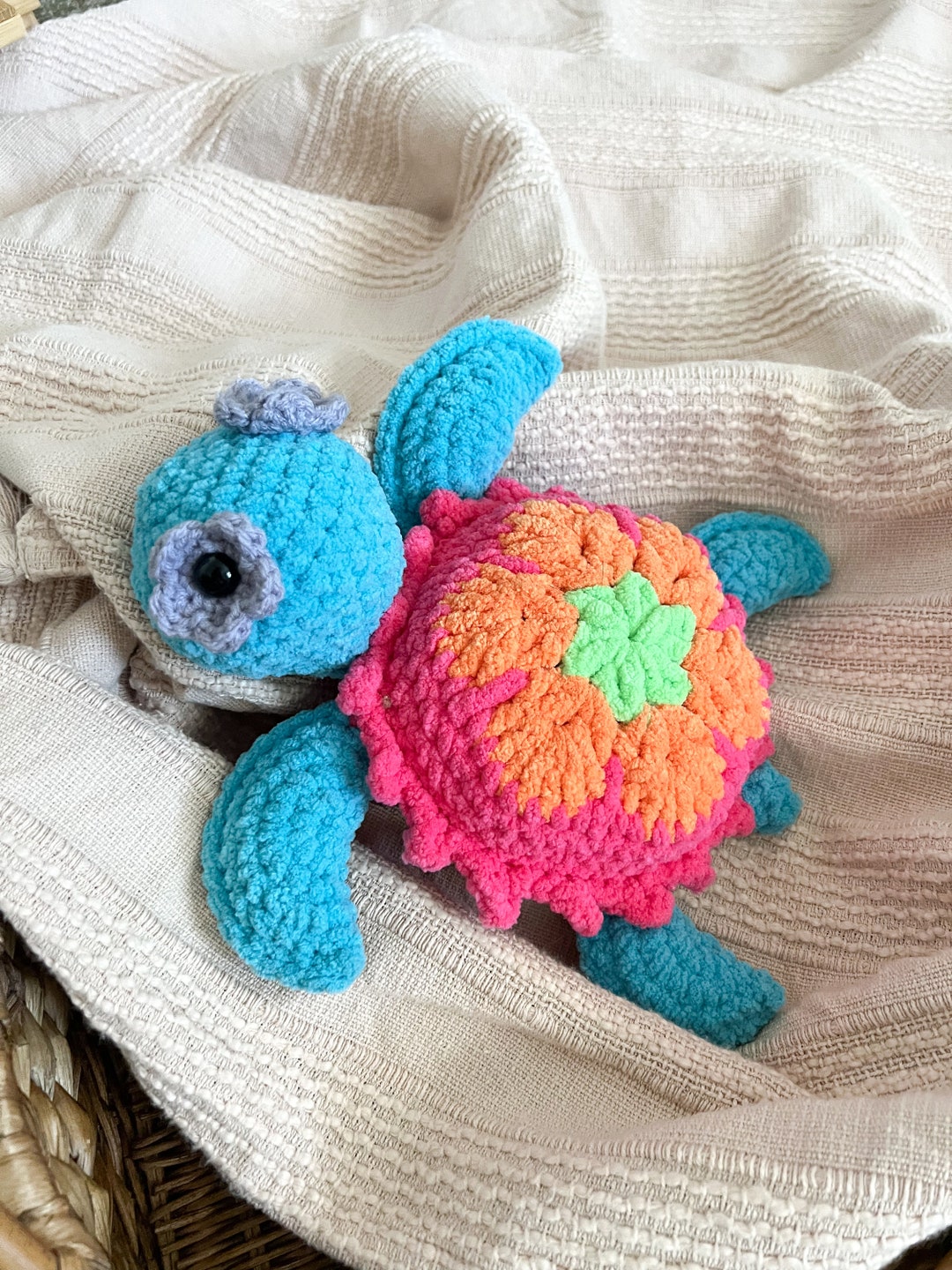 READY TO SHIP Crochet Tallulah Turtle Crochet Turtle Snuggler Crochet ...