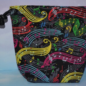 Music Notes Cloth Drawstring Bag for Dice/tarot/makeup/picks/rpg ...