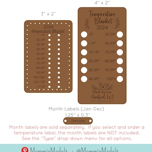 Personalized Faux Leather Temperature Blanket Color Palette Labels With ...