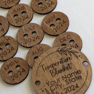 Personalized Temperature Blanket Custom Wood Buttons Handmade Items ...