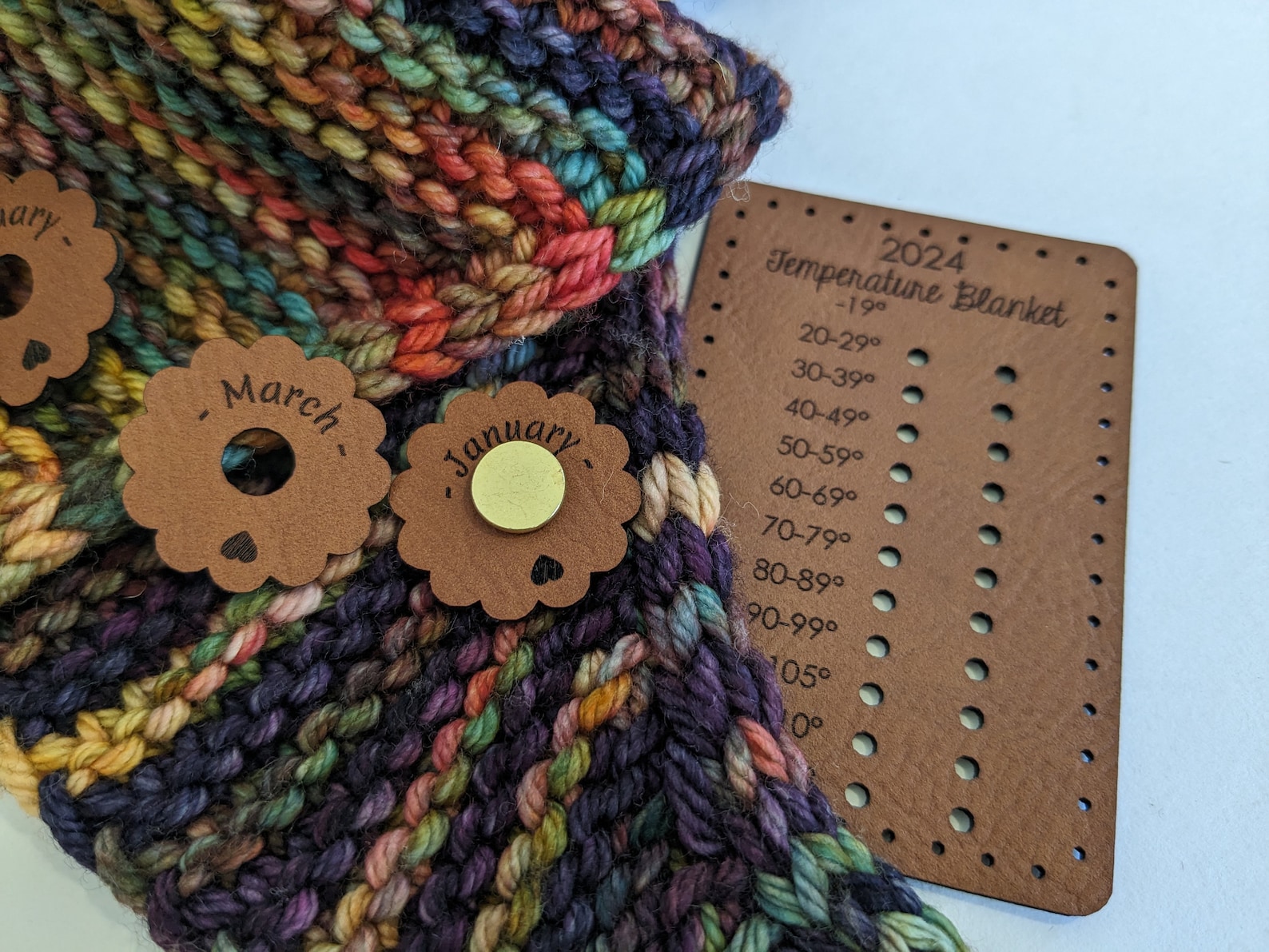 Personalized Faux Leather Temperature Blanket Color Palette Label - Etsy