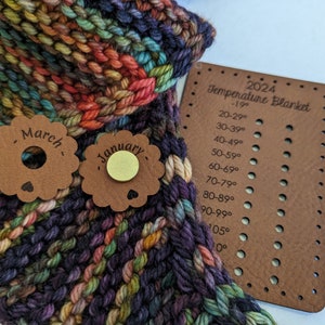 Personalized Faux Leather Temperature Blanket Color Palette Label - Etsy