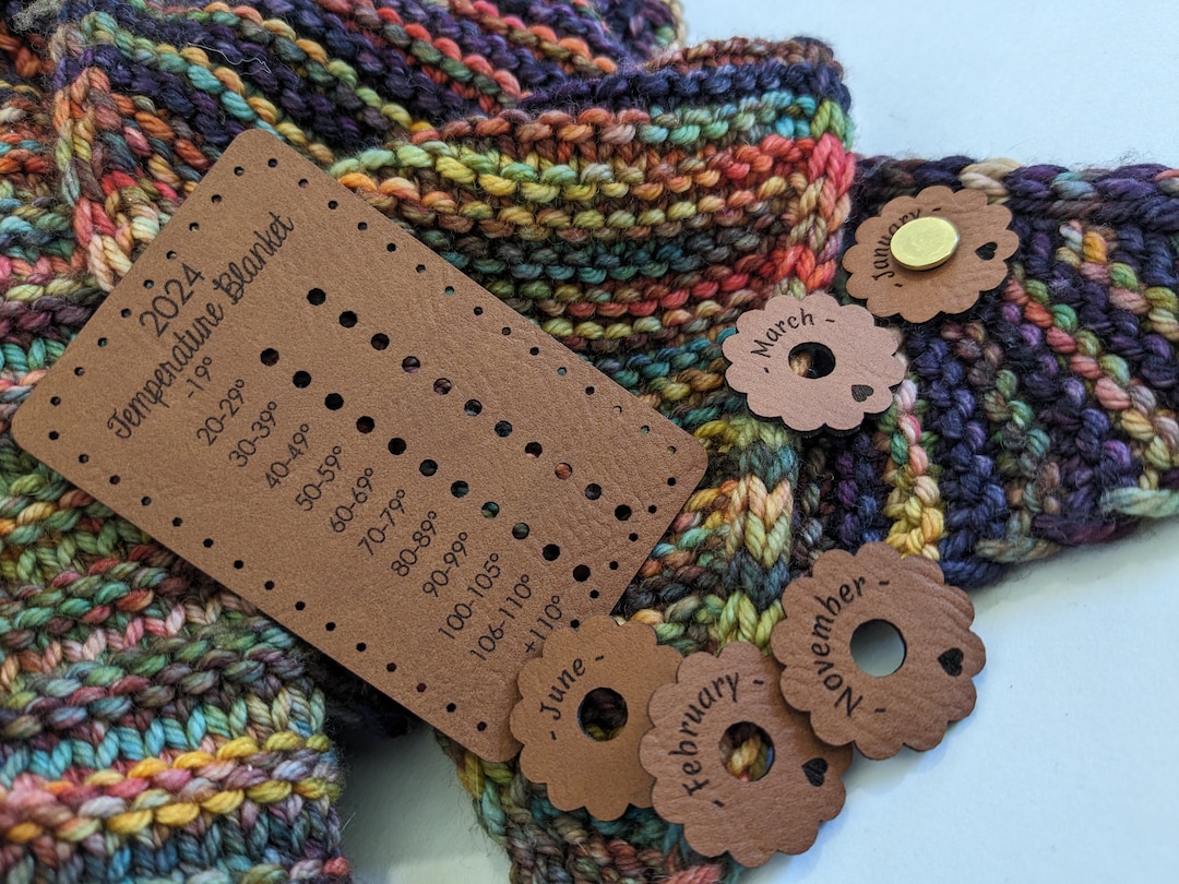 Personalized Faux Leather Temperature Blanket Color Palette Label - Etsy