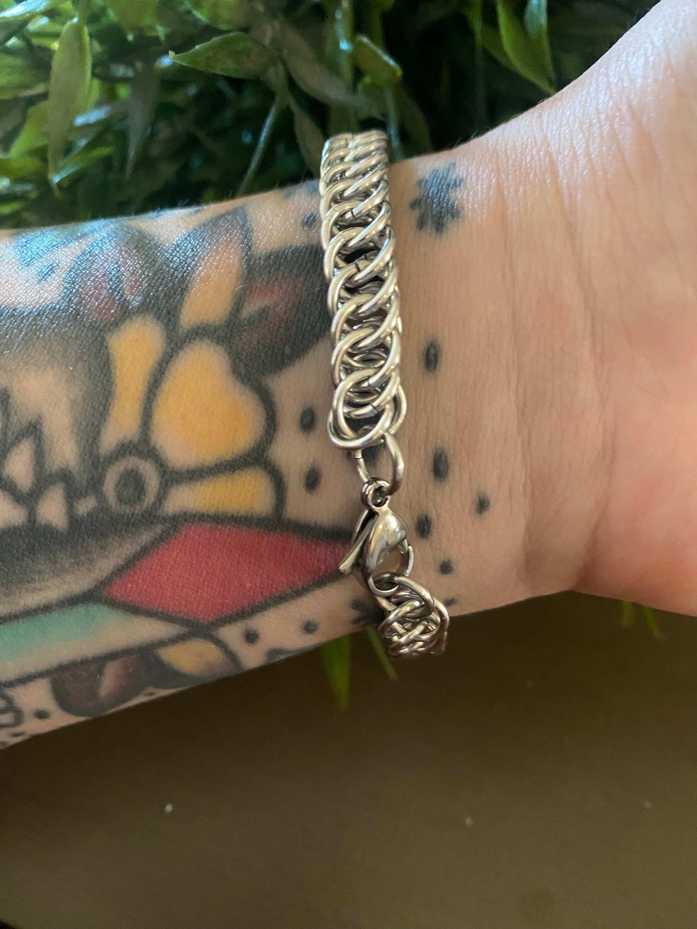 Small Link Silver Half Persian Chainmail Bracelet - Etsy