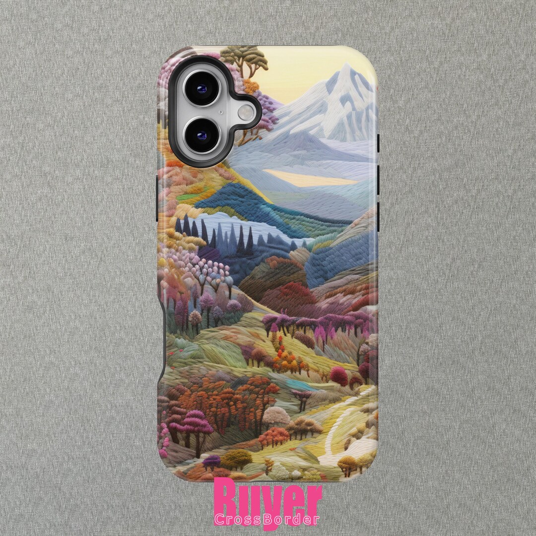 3D Embroidery Nature Design for iPhone 16 15 14 13 12mini Pro Max ...