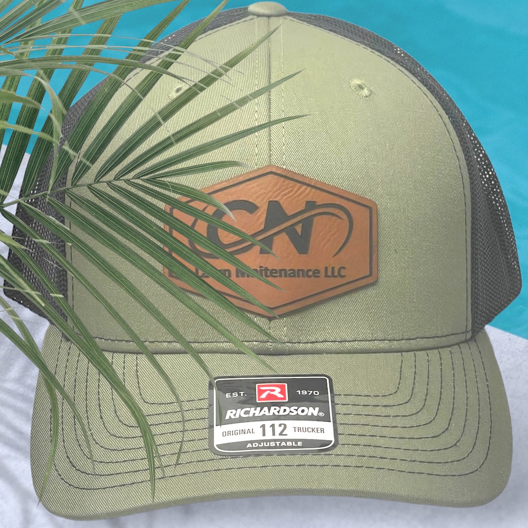 Custom Richardson 112 Trucker Hat, Leatherette Patch Hat, Personalized ...