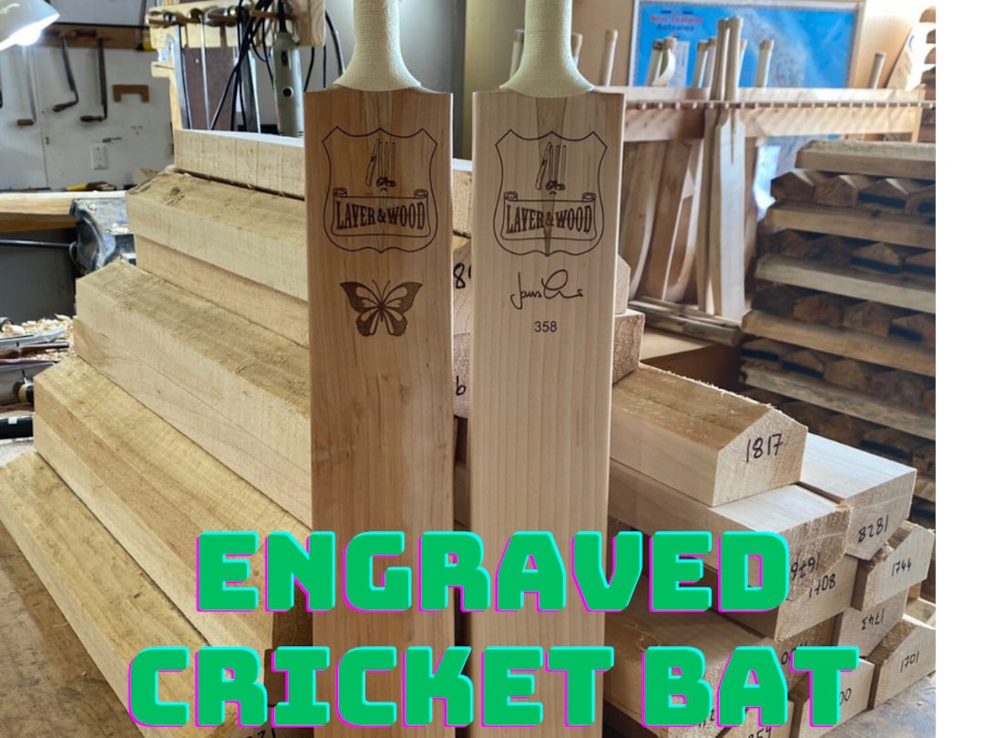 Logo Engraved Cricket Bat, Name and Signature Cricket Bat, Cricket Gift ...