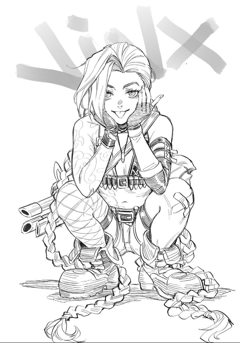 Cute Jinx Sketch Printable Coloring Page - Etsy