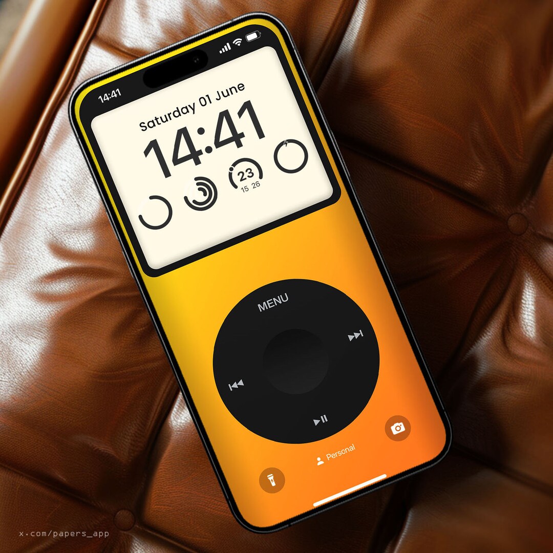 Yellow Ipod Classic W Black Dial HQ Phone Wallpaper - Etsy
