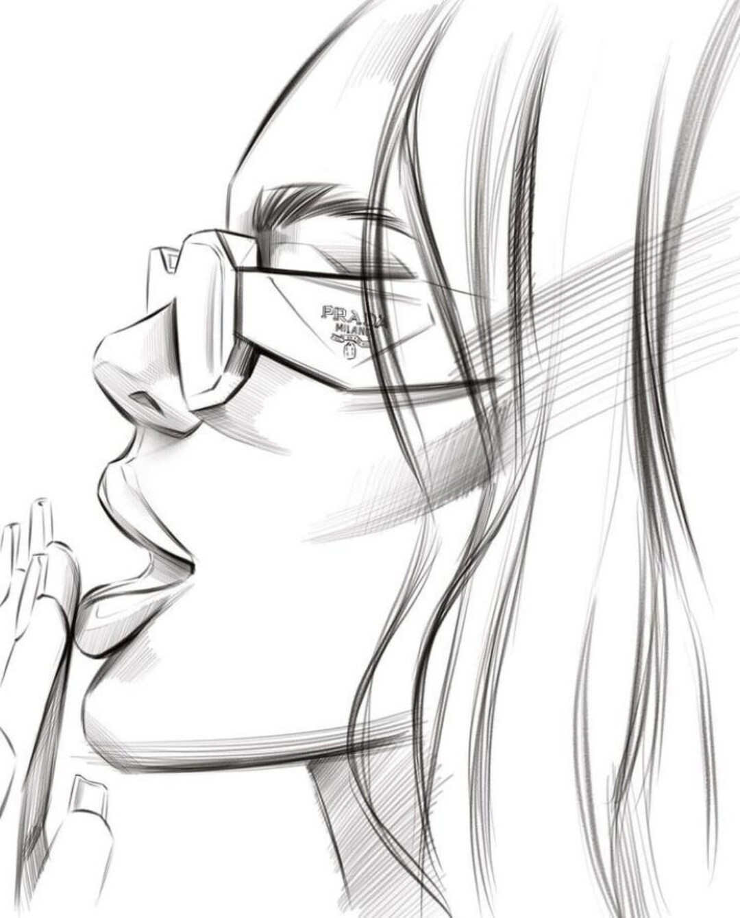 Prada Glasses Girl Printable Coloring Page - Etsy