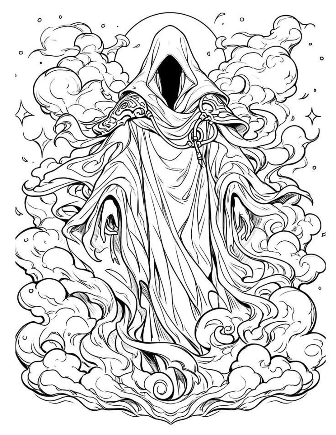 Death in Smoke Printable Coloring Page - Etsy