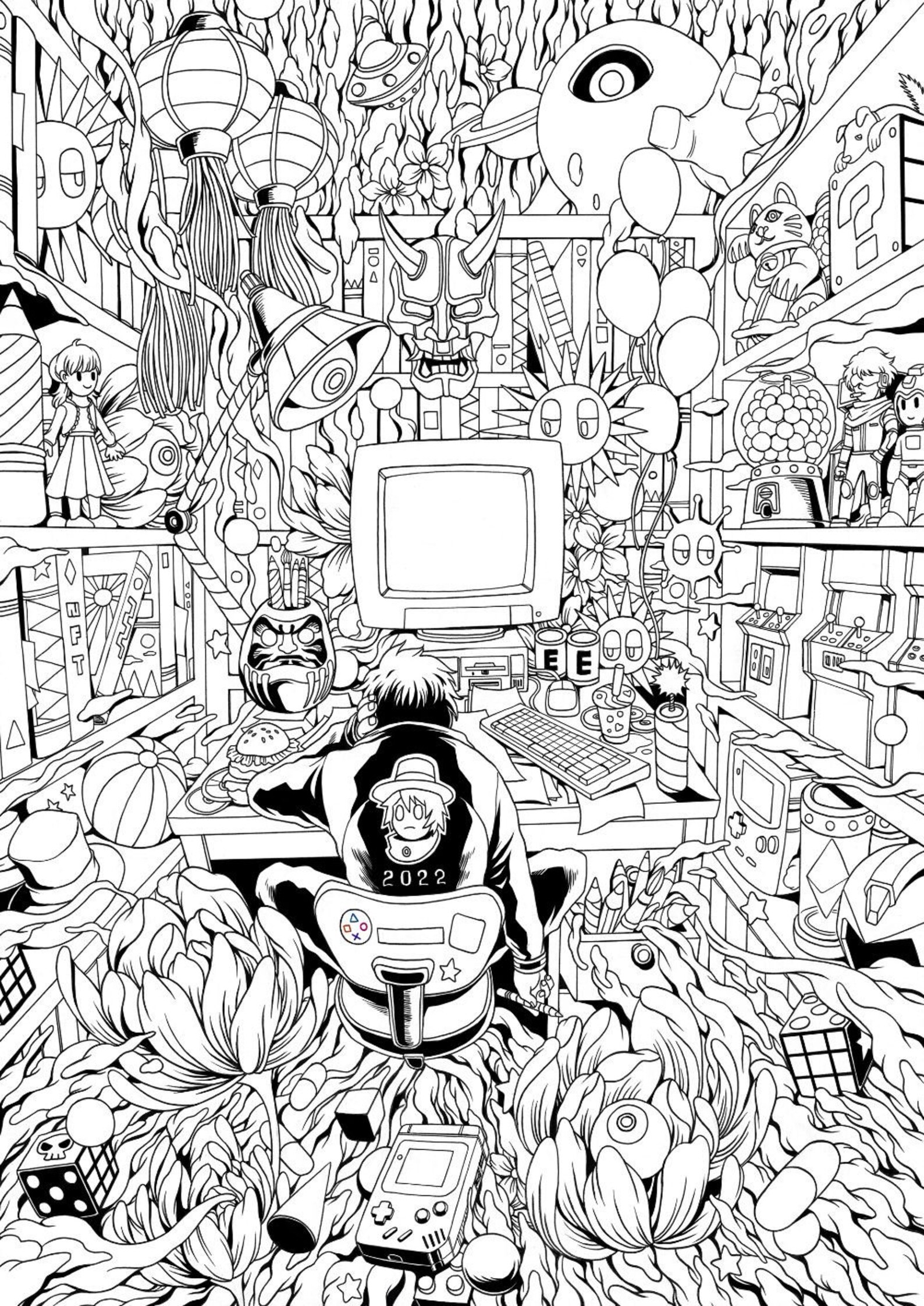 Psychedelic Streamer Printable Coloring Page - Etsy