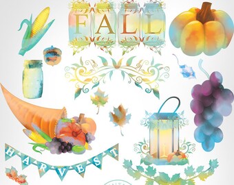 Autumn clip art | Etsy