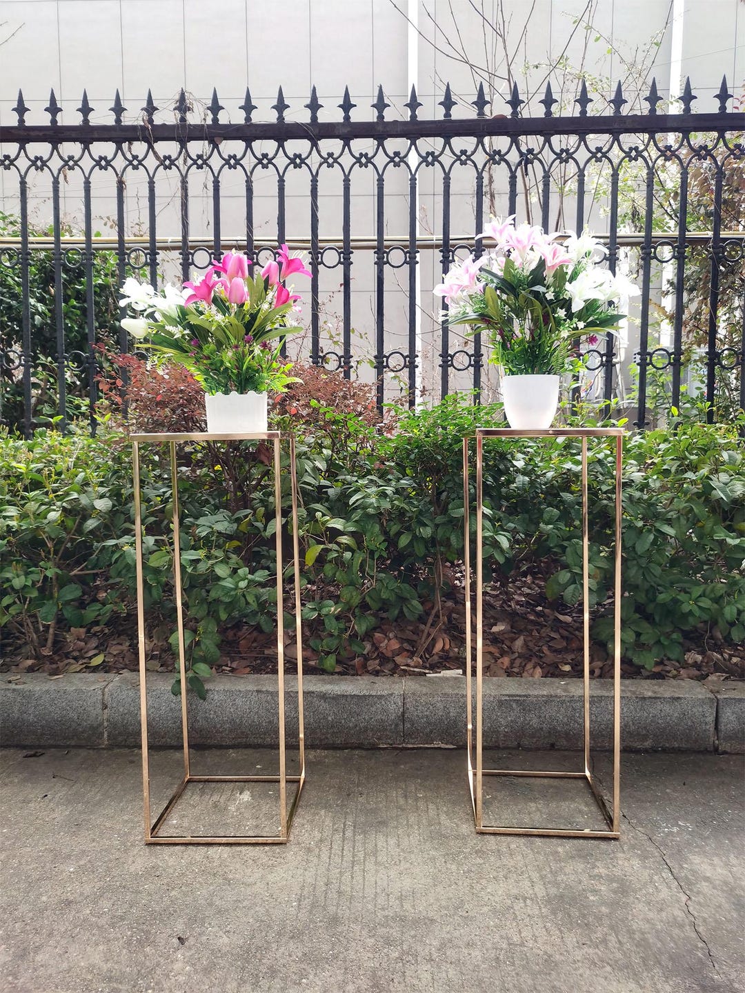 Golden Metal Rectangle Flower Stand: Wedding Party Centerpiece - Etsy