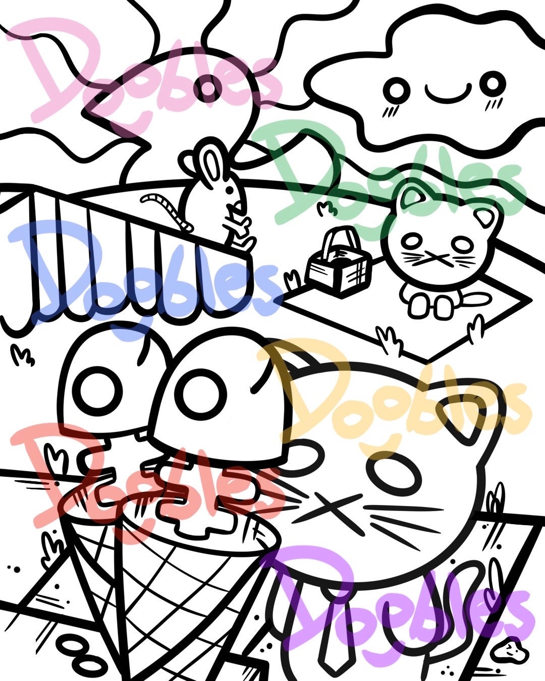 5 Coloring Pages set 5 - Etsy