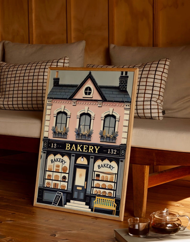 New York Bakery Illustration Bookshop Art Print A Bookshop Poster Book ...