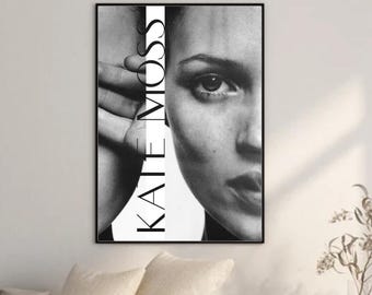 Kate Moss Poster | Black and White Fashion Wall Print - Etsy