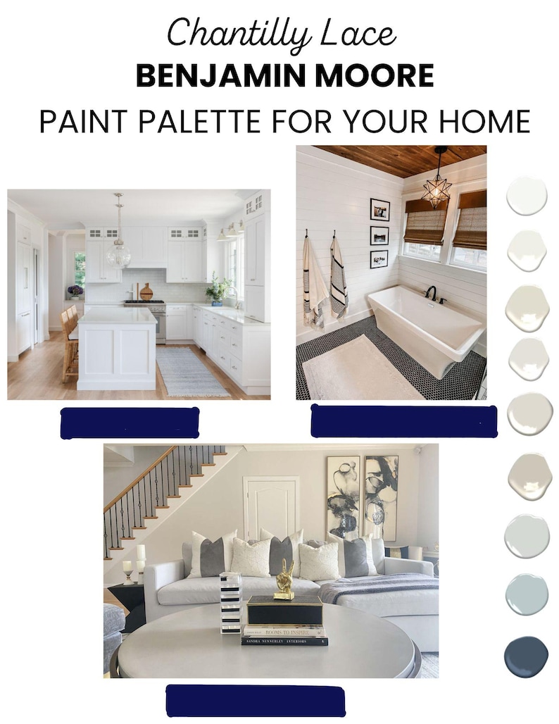 Benjamin Moore Chantilly Lace Paint Palette: 9 Coordinating Colors (PDF ...