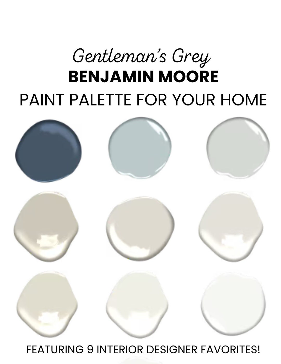 Benjamin Moore Gentleman's Gray 2062-20 Paint Color Palette, Best Blue ...
