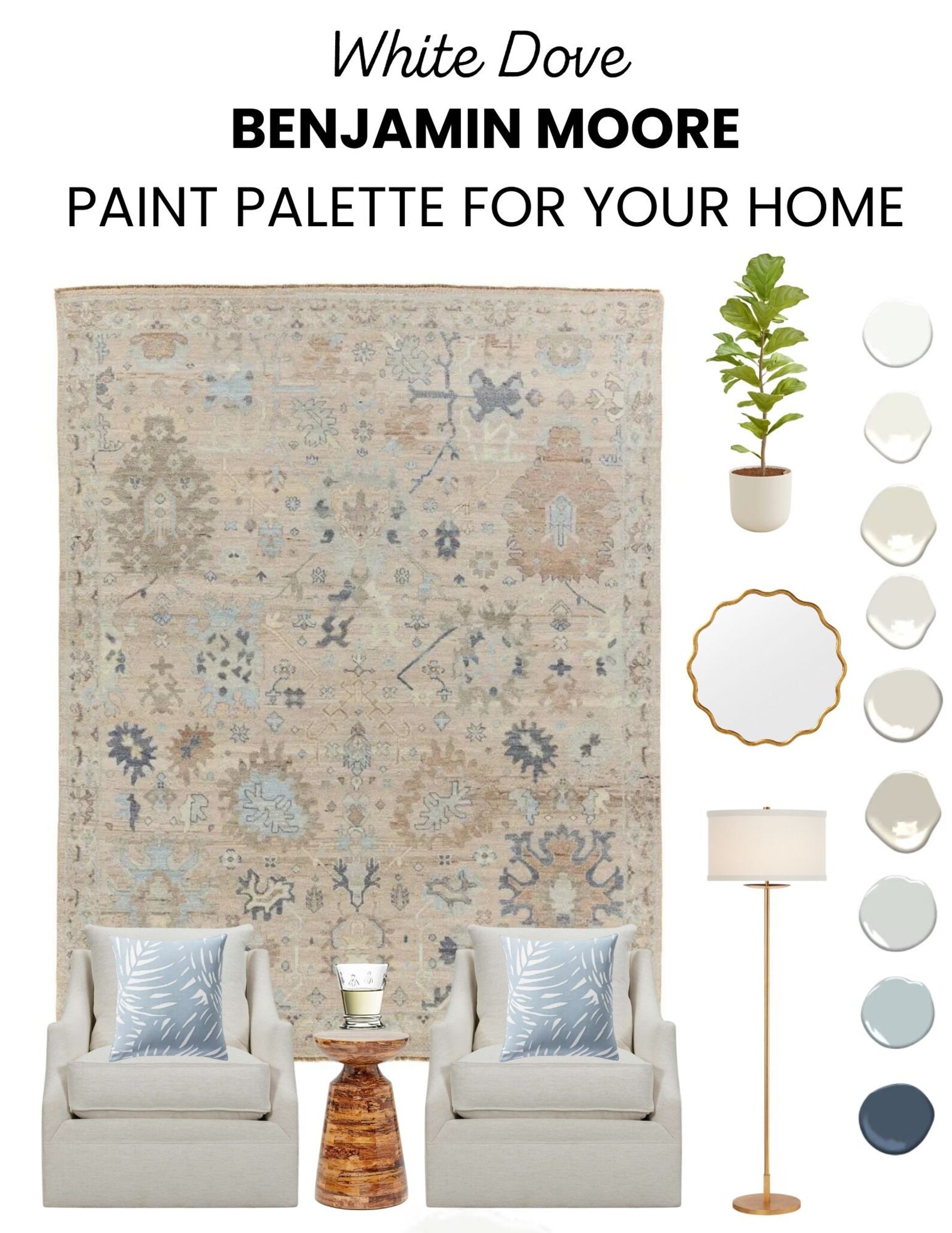 Benjamin Moore White Dove Paint Color Palette, Best White Paint ...