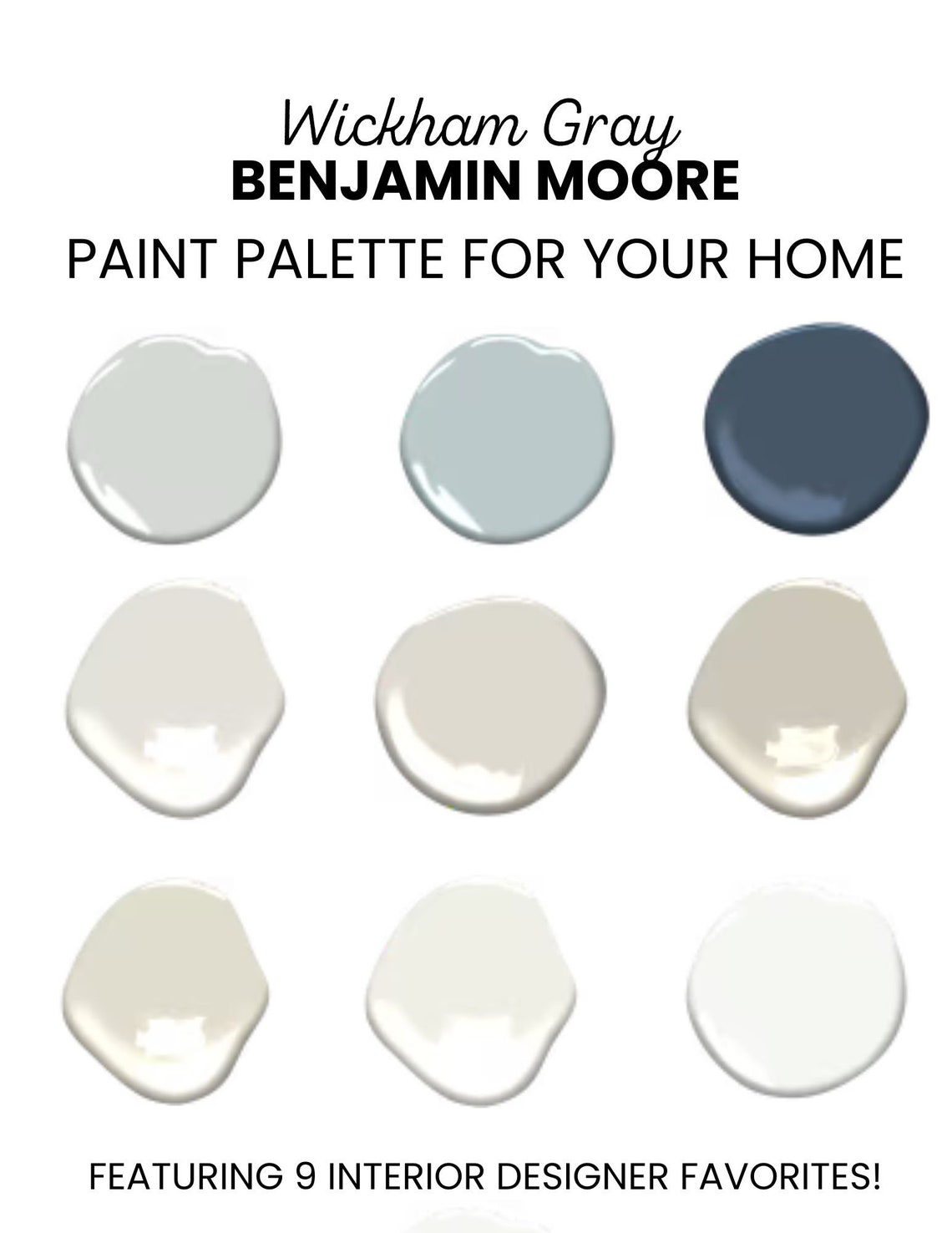 Benjamin Moore Wickham Gray HC-171, Paint Color Palette, Best Neutral ...