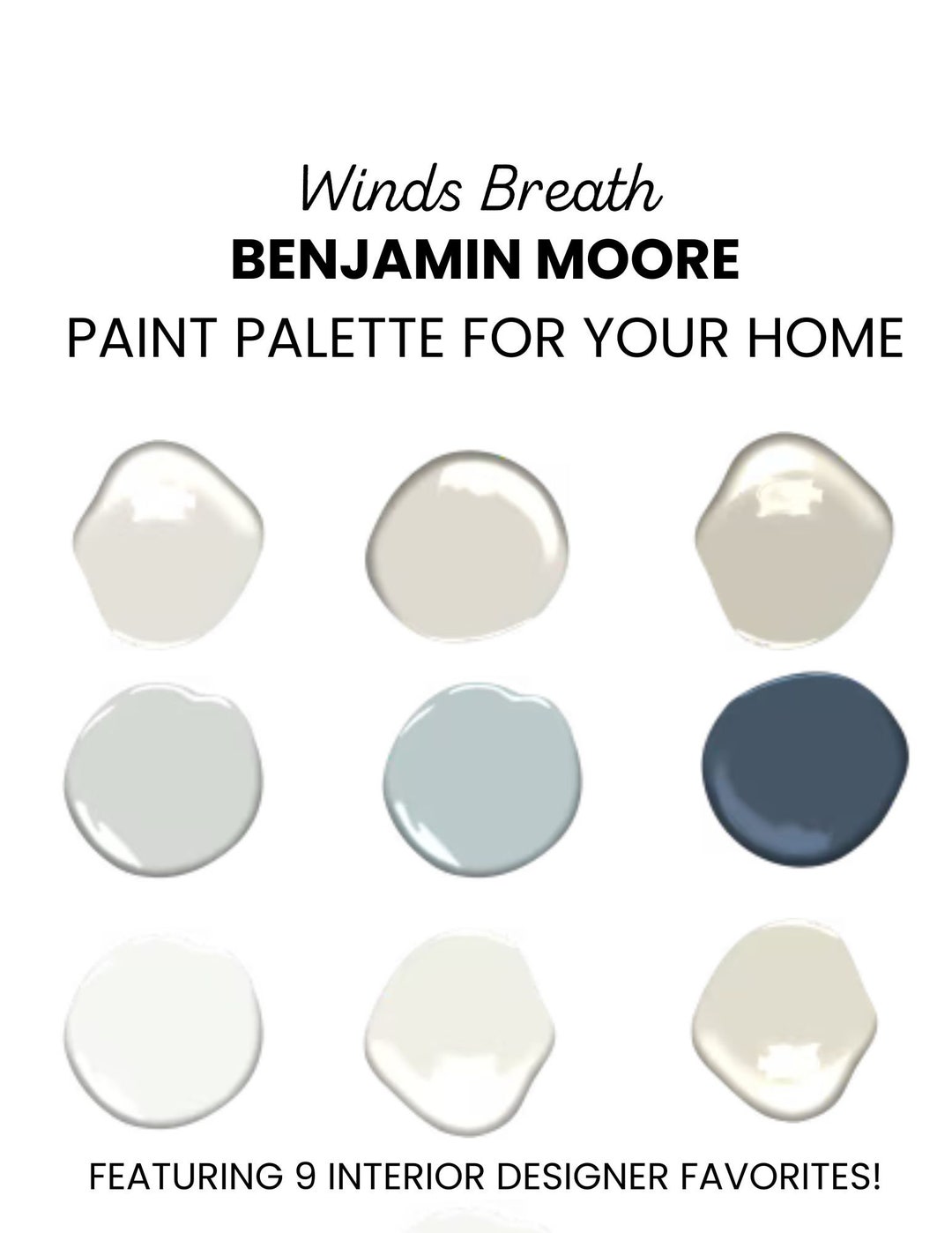 Benjamin Moore Winds Breath Paint Palette: 9 Neutral Colors (PDF ...