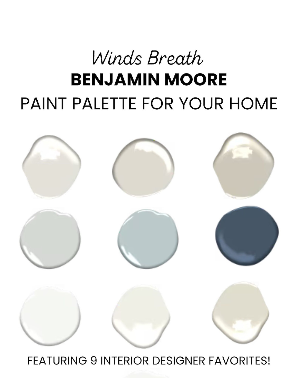 Benjamin Moore Winds Breath Paint Palette: 9 Neutral Colors (PDF ...