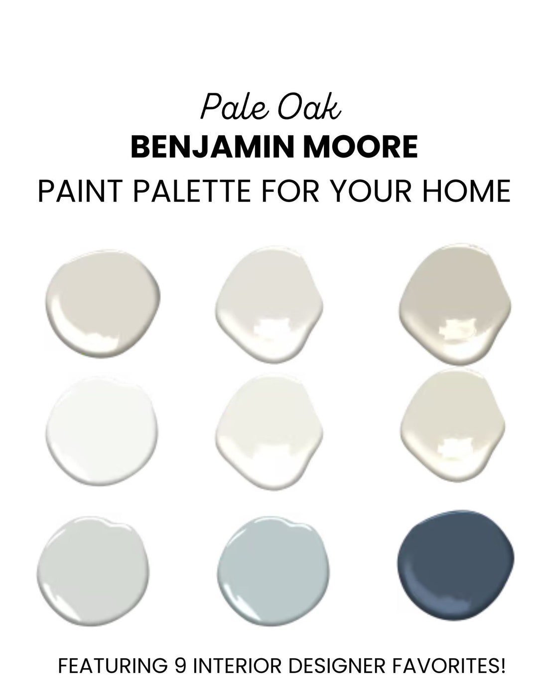 Benjamin Moore Pale Oak Paint Color Palette (PDF Download) - Etsy