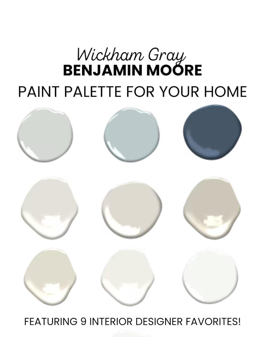 Benjamin Moore Wickham Gray Paint Color Palette (PDF Download) - Etsy