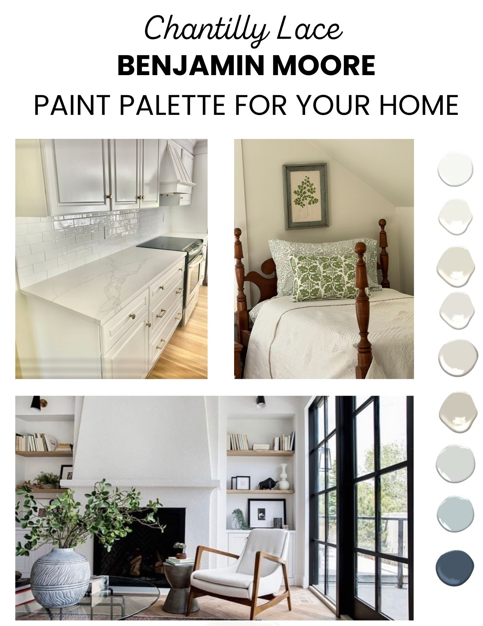 Benjamin Moore Chantilly Lace Paint Color Palette, Best White Paint ...