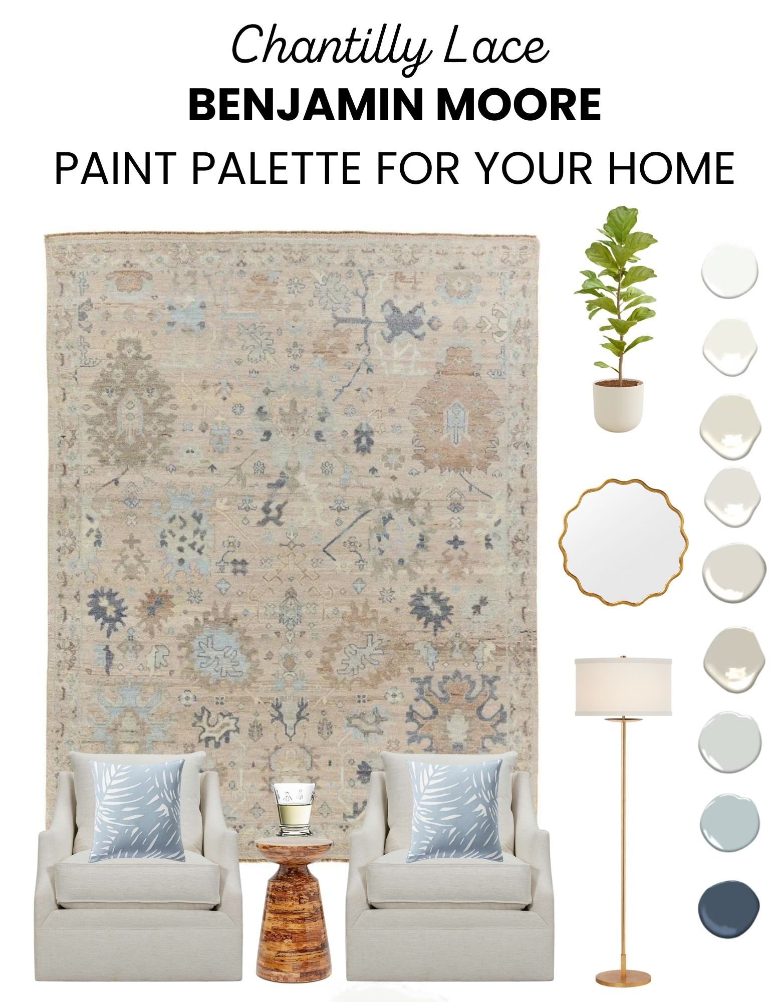 Benjamin Moore Chantilly Lace Paint Palette: 9 Coordinating Colors (PDF ...