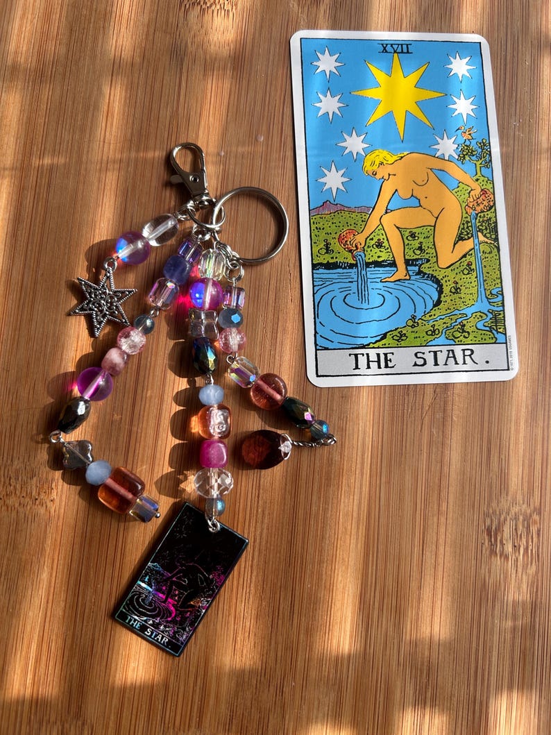 The Star Tarot Card Keychain- Divination Keychain - Witchy Spiritual ...