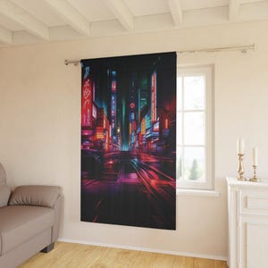 Window Curtains, Cyberpunk City Design, Gamer Home Decor, Nerdy Symbols ...
