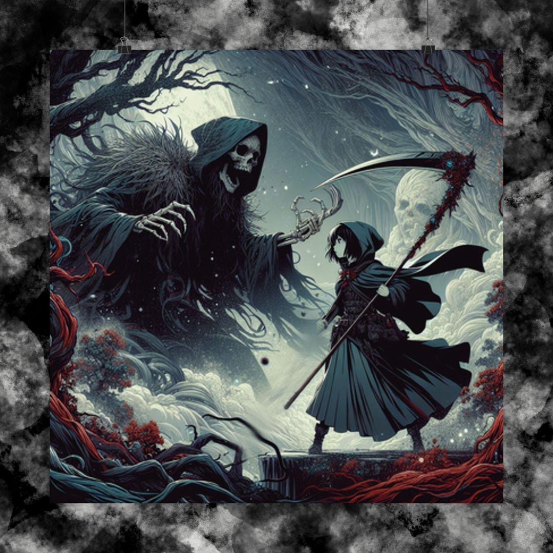 Matte Vertical Posters, Thief Vs. Reaper Design, Gothic Art, Wall Decor ...