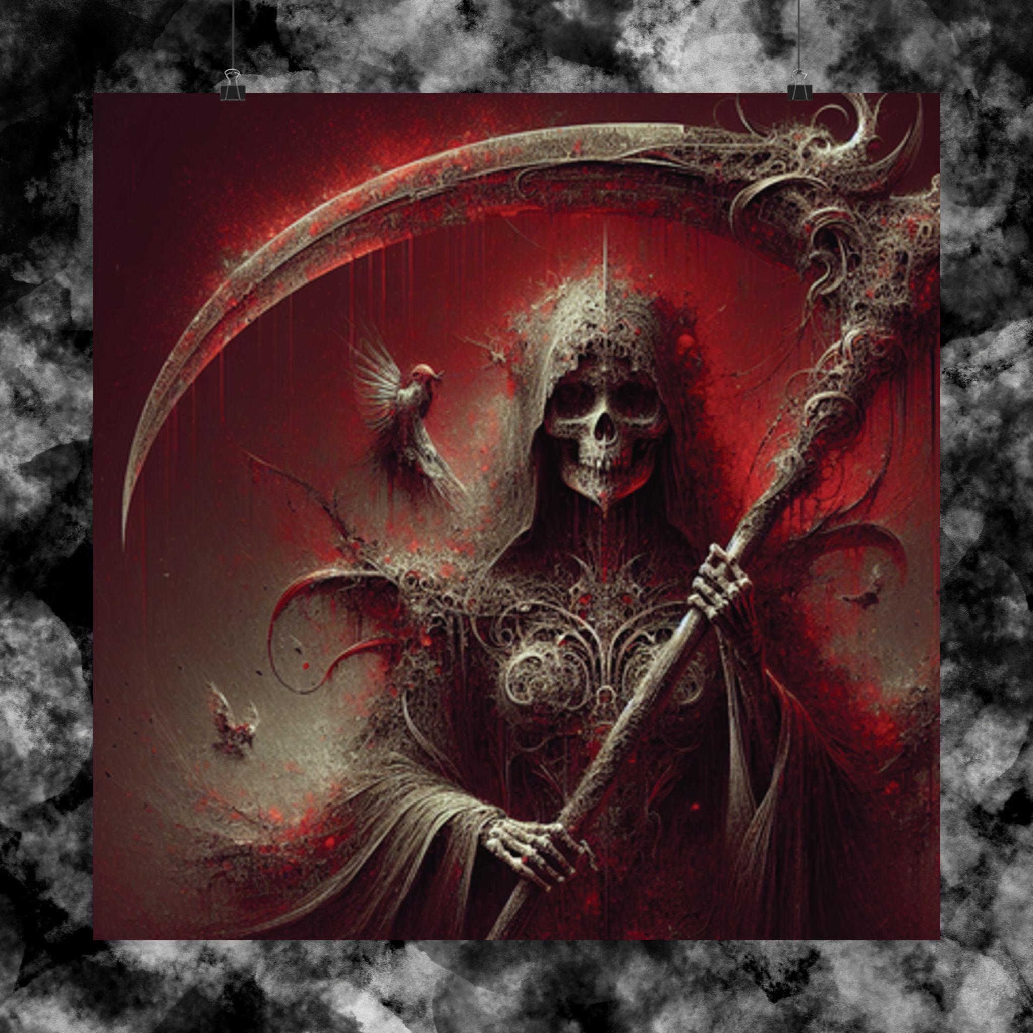 Matte Vertical Posters, Female Grim Reaper Design, Wall Decor Print ...