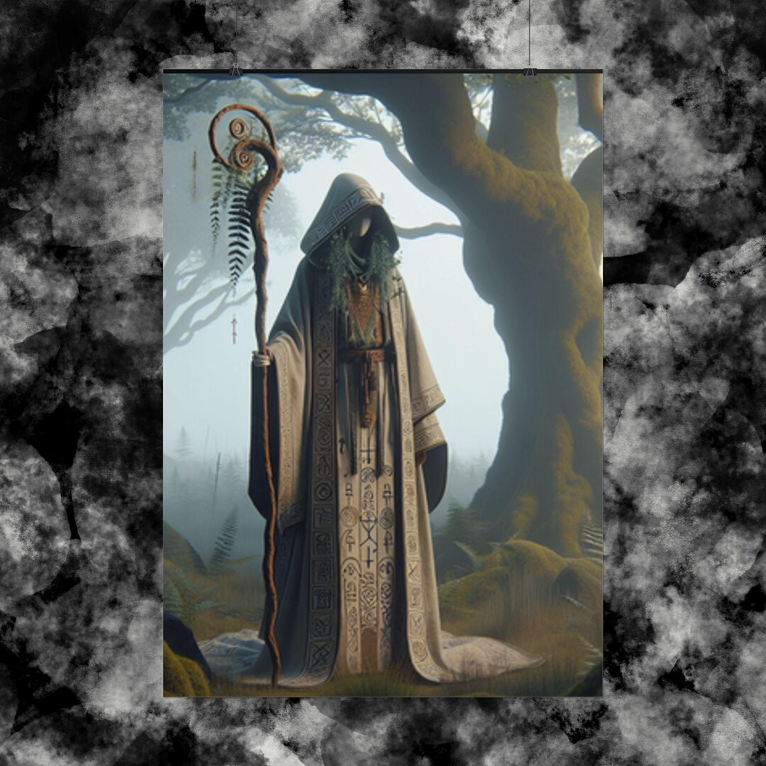 Rolled Posters, Celtic Druid Design, Goth Indoor Outdoor Art, Wall ...