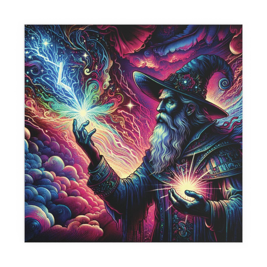 Silk Poster, High Wizard, Hippy Wall Art, Indoor Outdoor Decor, Home ...