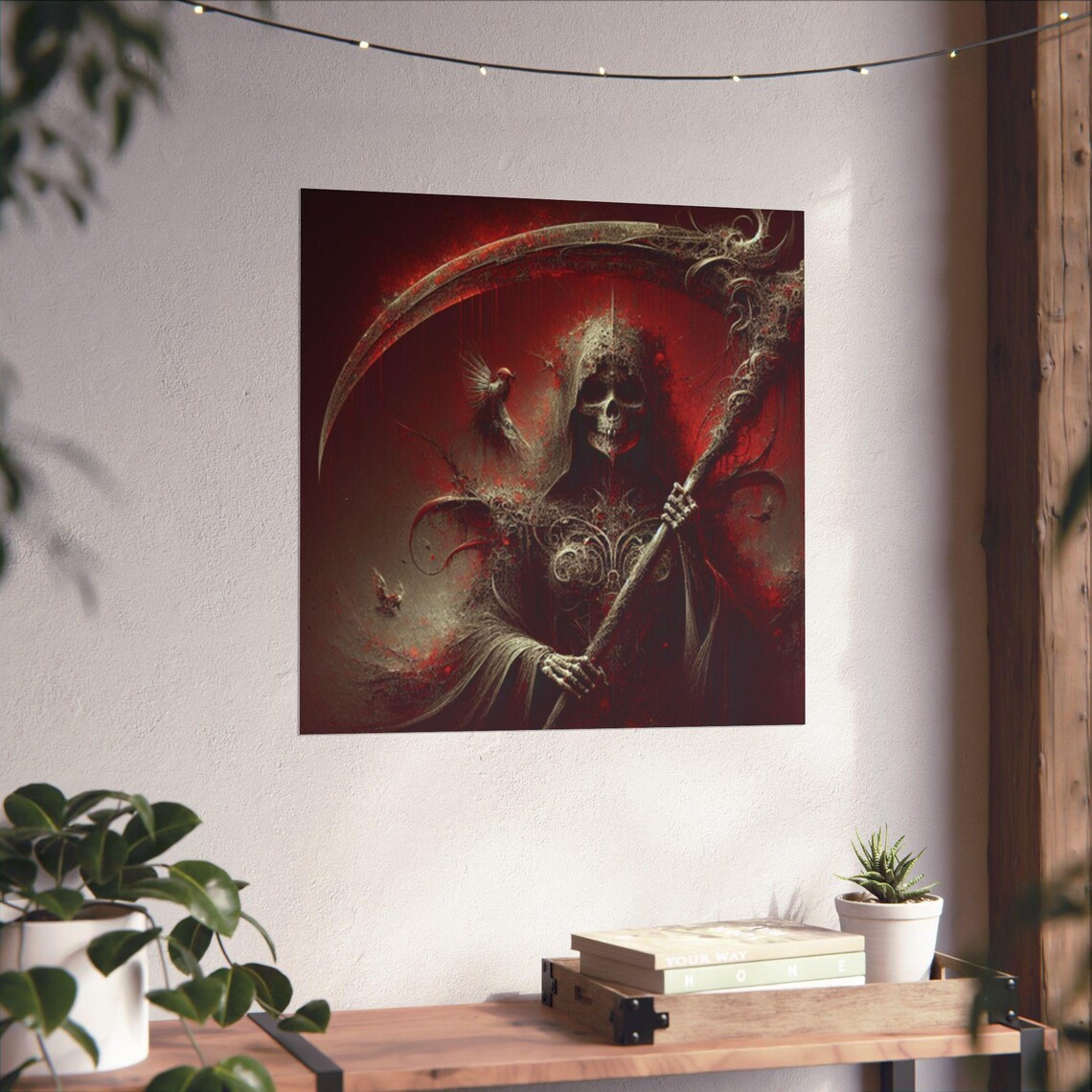Matte Vertical Posters, Female Grim Reaper Design, Wall Decor Print ...