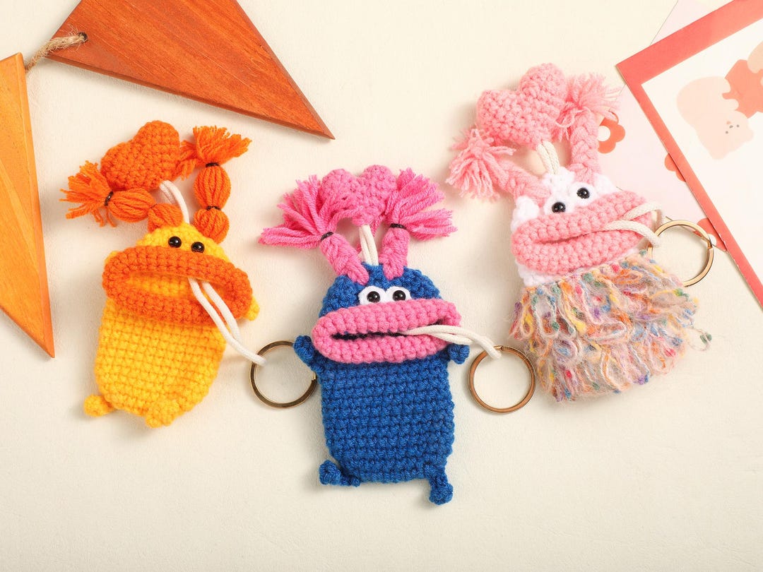 Handmade Crochet SAUSAGE MOUTH Key Pouch,crochet Car Key Case, Ugly and ...