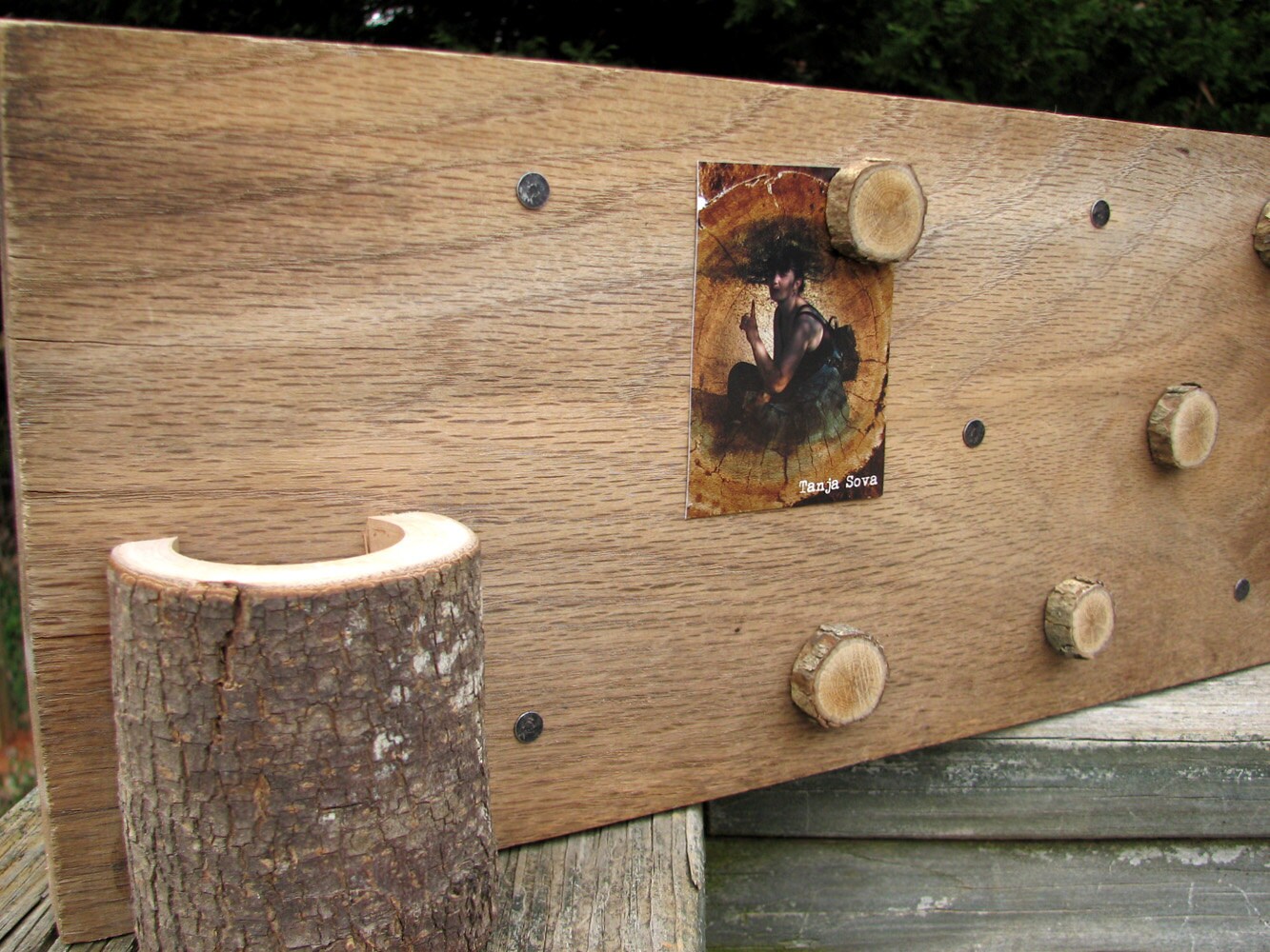 Oak Message Board Picture Frame Holder Natural With Magnets by Tanja ...