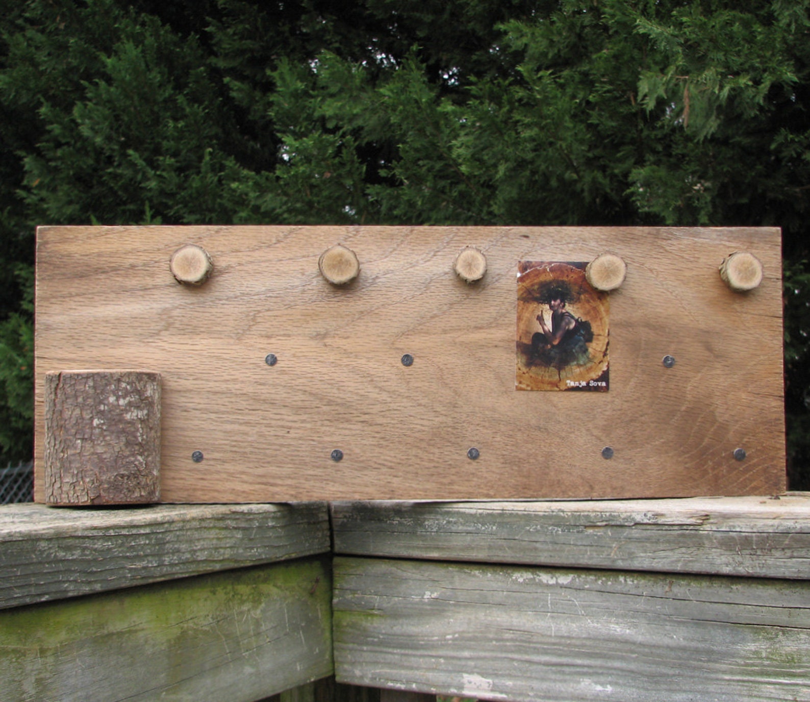 Oak Message Board Picture Frame Holder Natural With Magnets by Tanja ...