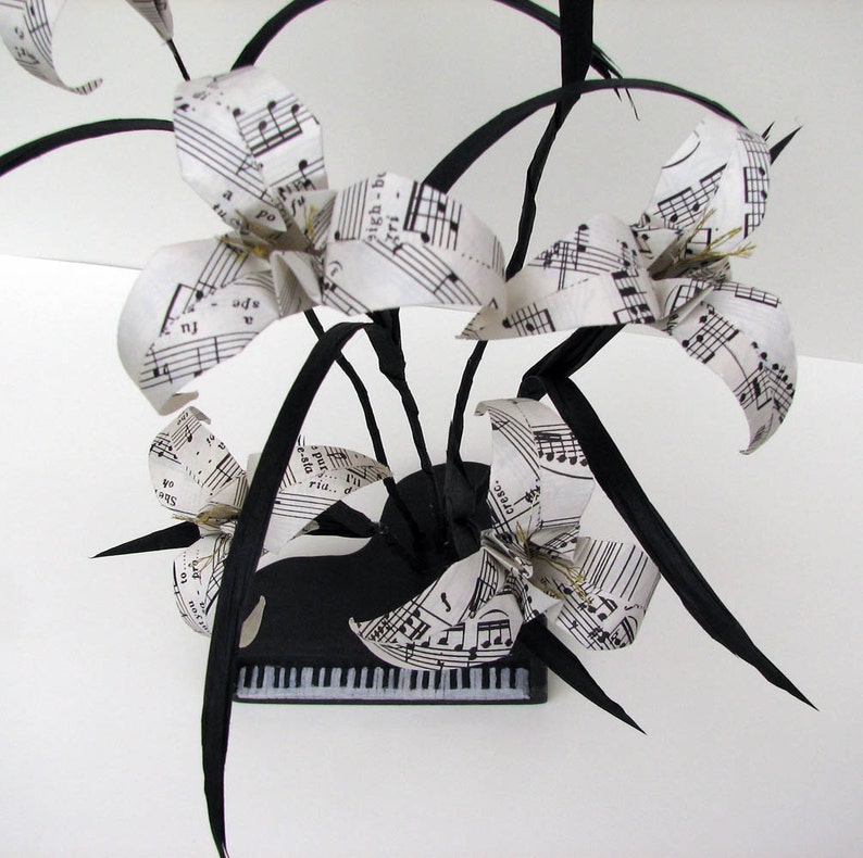Beethoven's Piano Ikebana Origami Sculpture by Paper Disciple and Tanja ...