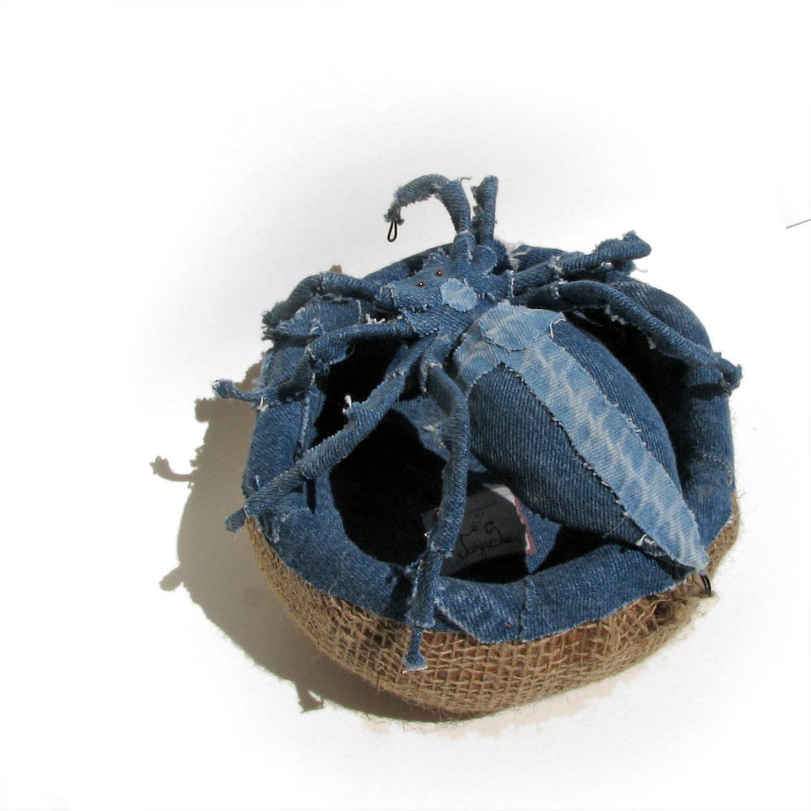 Spider Gene Therapy Upcycled Denim Gourd Bowl by Tanja Sova - Etsy