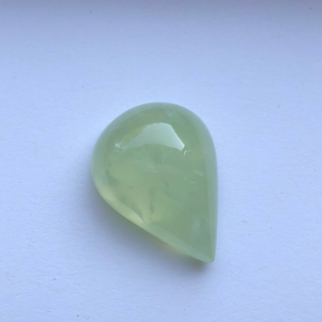 Prehnite- Teardrop Prehnite- Light Green Cabochon- Green Cabochon ...