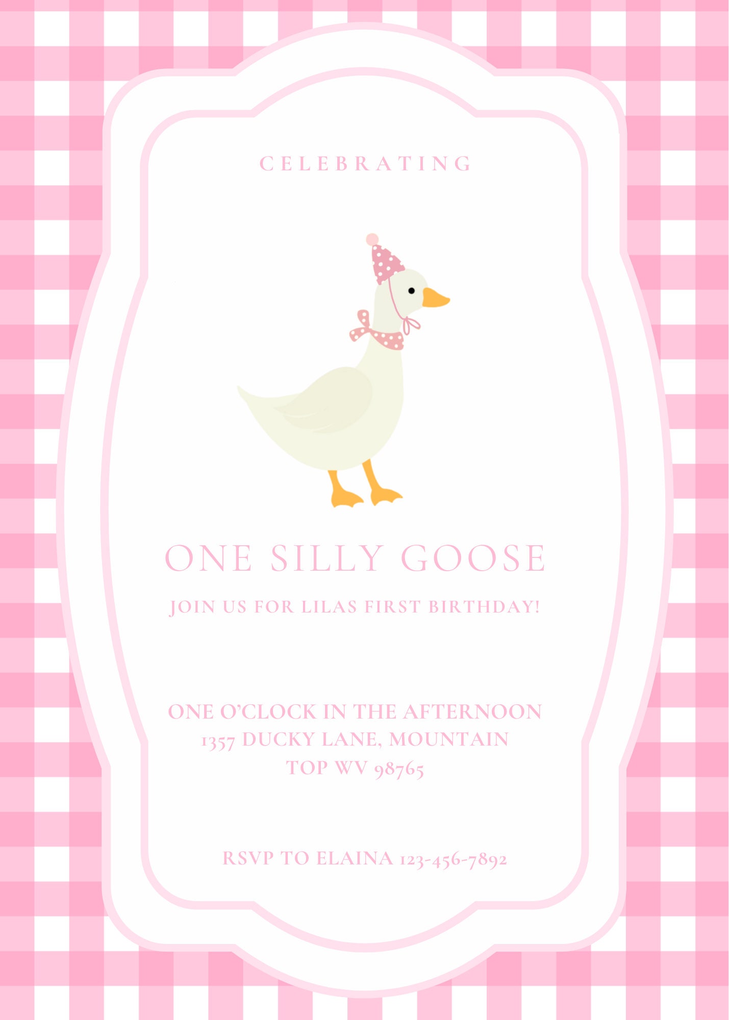 One Silly Goose Birthday Invitation, One Silly Goose, Silly Goose ...